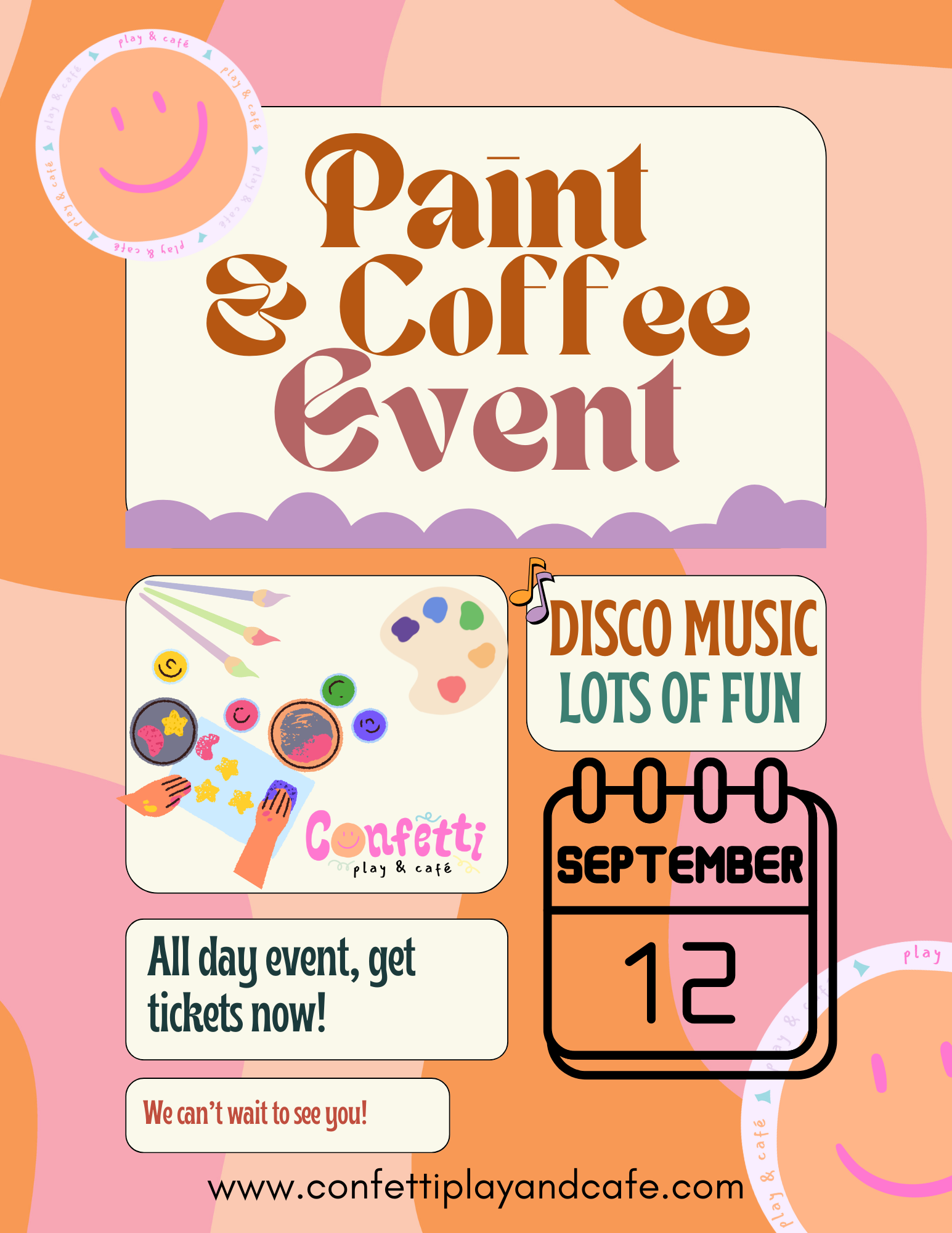 Disco Party Paint and Coffee – Confetti Play and Cafe LLC